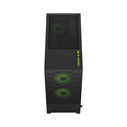 Fractal Design Pop Air RGB Green Core - Tempered Glass Clear Tint - Honeycomb Mesh Front – TG Side Panel - Three 120 mm Aspect 12 RGB Fans Included – ATX High Airflow Mid Tower PC Gaming Case