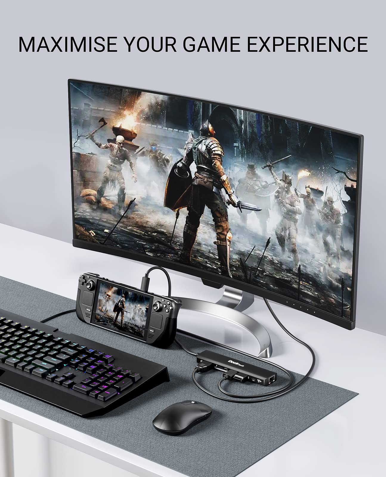 USB C Hub 4K 60Hz, Dockteck 7-in-1 USB C PD Ethernet Hub Dongle with 4K 60Hz HDMI, 1Gbps Ethernet, 100W PD, 2 USB 3.0, SD/Micro SD for MacBook Air/Pro M1 2020, iPad Pro 2021, iPad Mini 6 and More