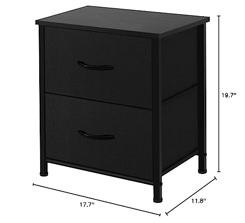AZL1 Life Concept Storage Dresser Furniture Organizer Unit with 2 Drawers for Bedroom, Hallway, Entryway and Closets, Black