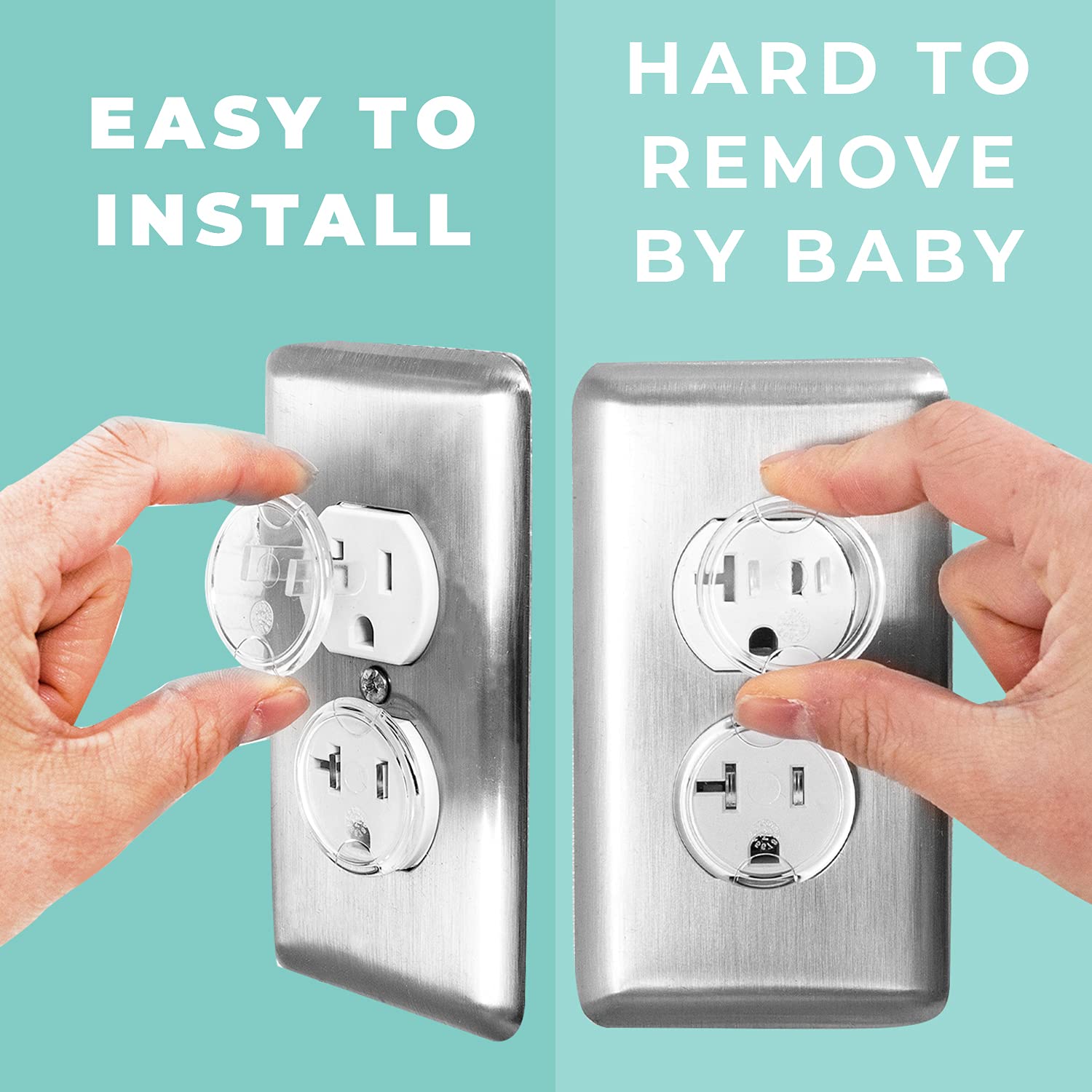 SUNGTEAK Premium Outlet Plugs Covers Childproof-Baby Safety Clear Products-Electrical Protector Caps-Child Proofing Plug Covers for Electrical Outlets (25 Pack)