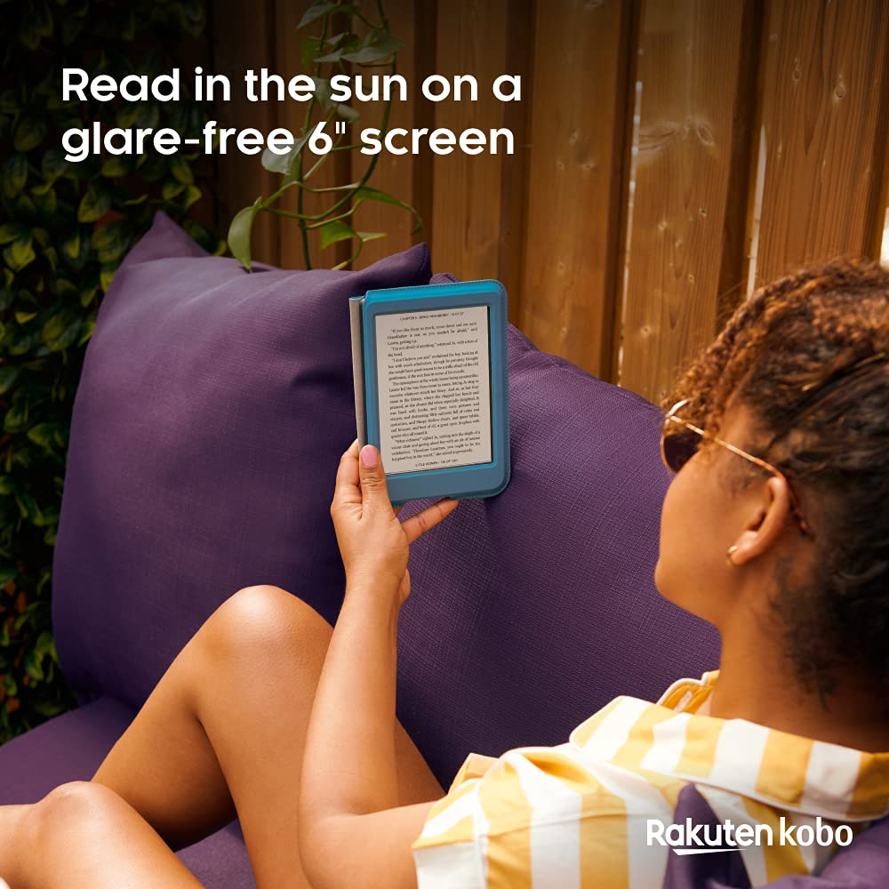 Kobo Nia | eReader | 6” Glare Free Touchscreen | Adjustable Brightness | Thin & Light | eBooks | WiFi | 8GB of Storage | Carta E Ink Technology | Black