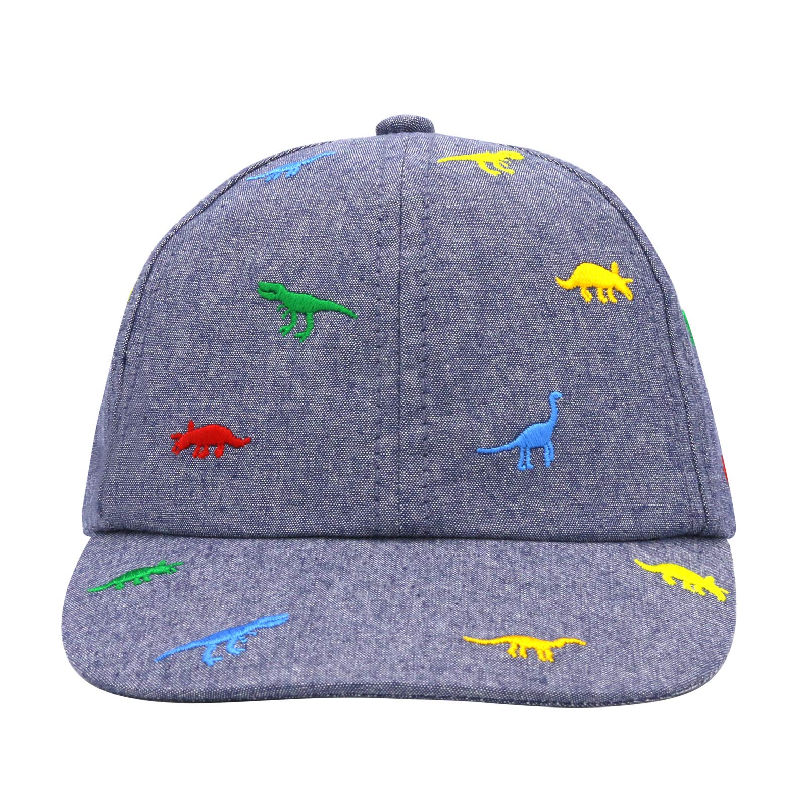 Sarfel Grey Dinosaur Toddler Hat for Girls/Boys, UPF 50+ Sun Protection, Adjustable Baseball Cap, Ages 2-4 Years