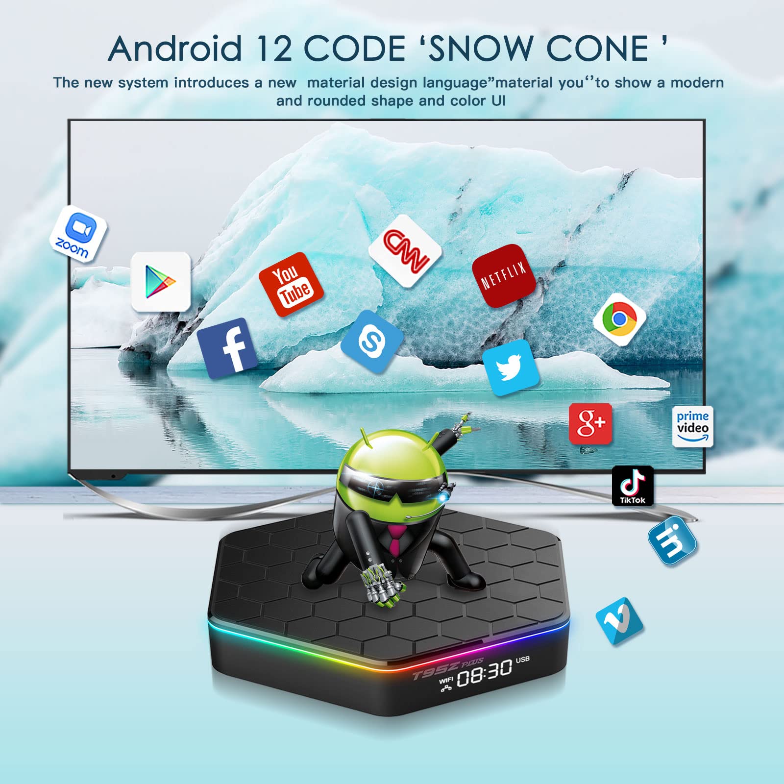 EASYTONE Android TV Box 12.0,TV Box Android 4GB 32GB with H618 Chipest,WiFi6 BT5.0 6K TV Box 2.4/5G WiFi Ethernet Smart TV Box Android with Mini Wireless Keyboard