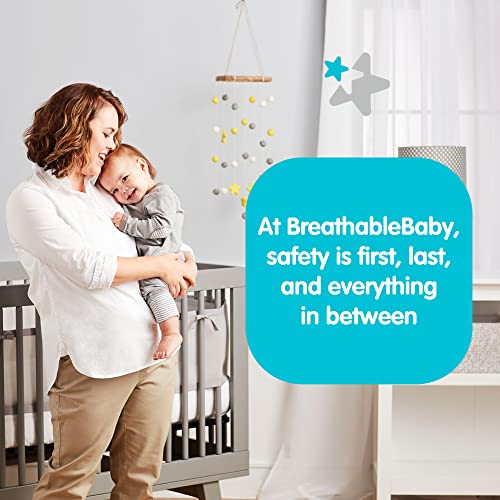 AirflowBaby Mesh Crib Liner β Essential Collection β White 9β β Fits Full-Size Four-Sided Slatted and Solid Back Cribs
