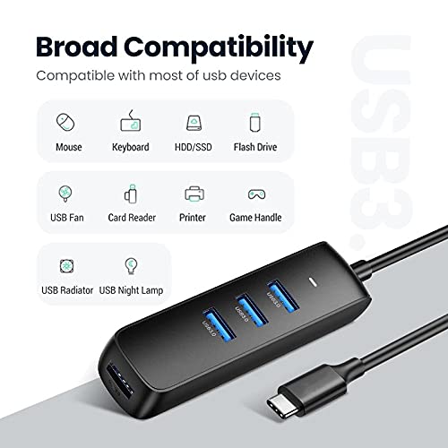 SHYPT USB HUB 3.0 Mini 4 Port USB 3.0 Splitter Micro USB Hub AdapterFour-in-one Docking Station Laptop