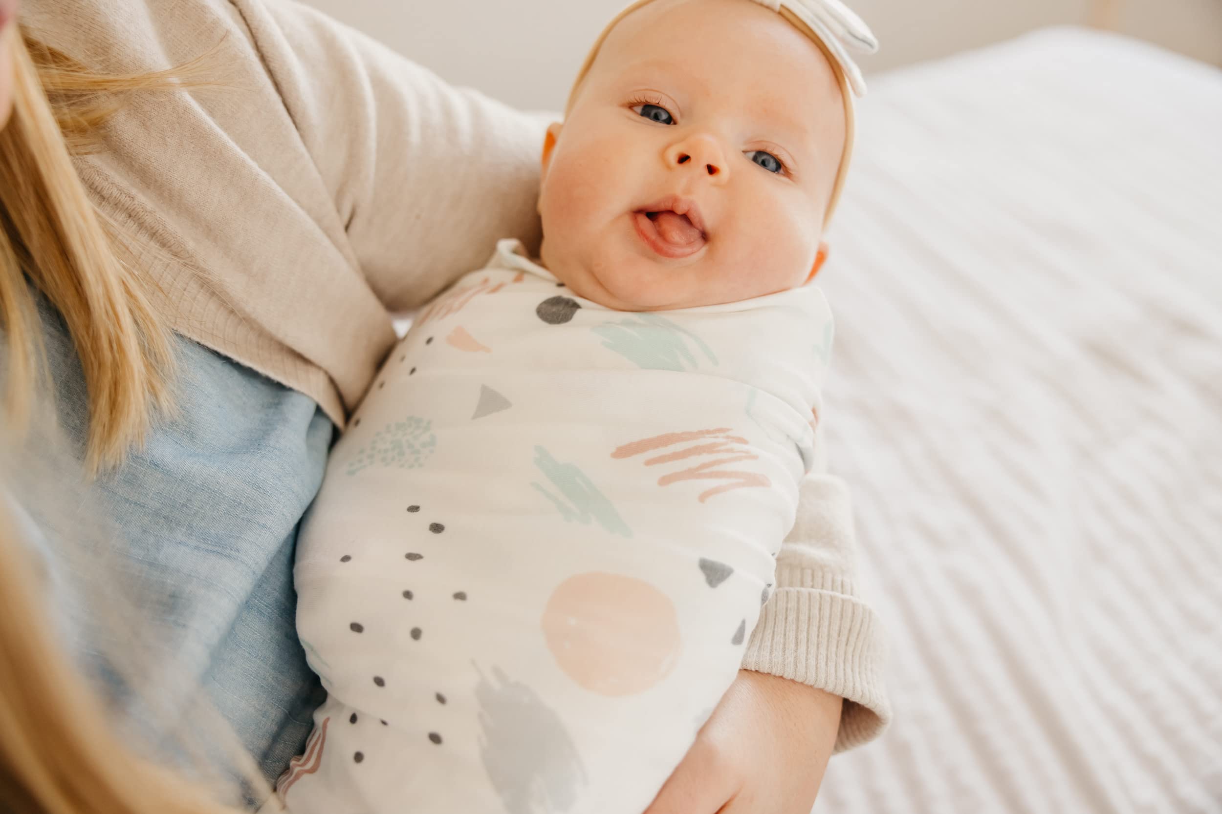 Copper Pearl Large Premium Knit Baby Swaddle Receiving Blanket Bayside