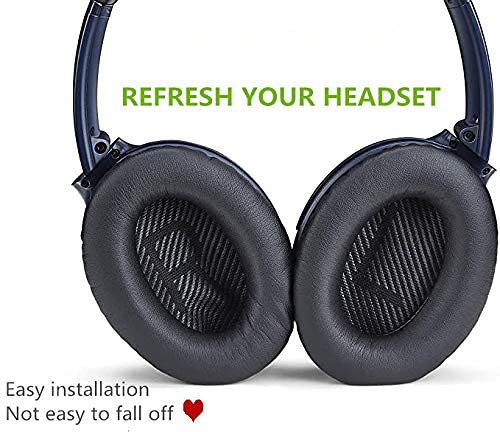QC45 Replacement Ear Pad Cushions Compatible with Bose QuietComfort 15 QC15 QC25 QC35 QC35II QC45 AE2 AE2i AE2W SoundTrue SoundLink Headphones(Black)