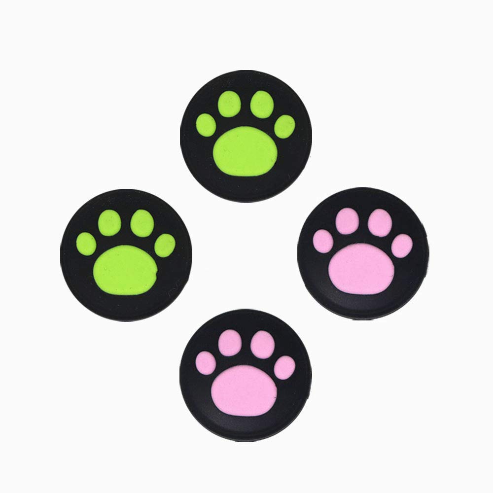 4 pcs Silicone Thumb Grips Cover Stick Joystick Thumbstick Caps for Nintendo Switch NS Nitendo Switch Lite NS JoyCon (2 Pink 2 Green)