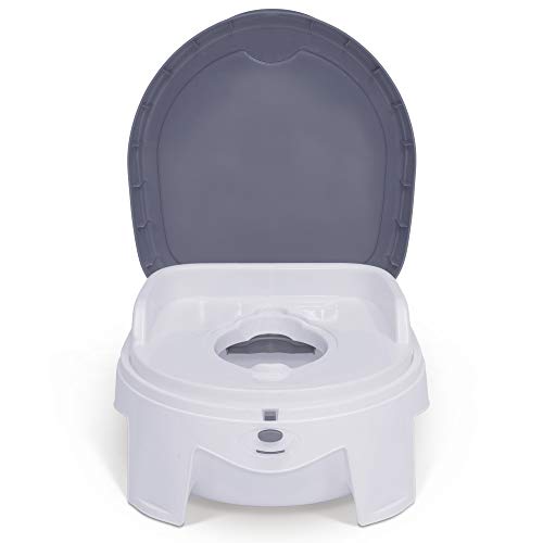 Delta Children PerfectSize Potty - Made with Eco-Friendly Recycled Ocean Material, White/Grey