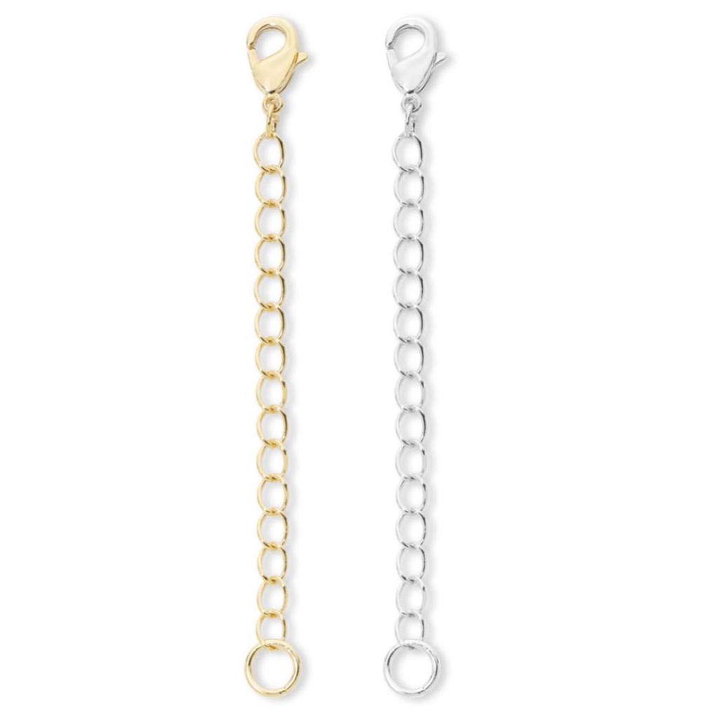1pc Adabele Authentic Gold Plated Sterling Silver Jewelry Making Cable Chain Extender Removable Adjustable 3 inch Extension for Necklace Anklet Bracelet SS304-3