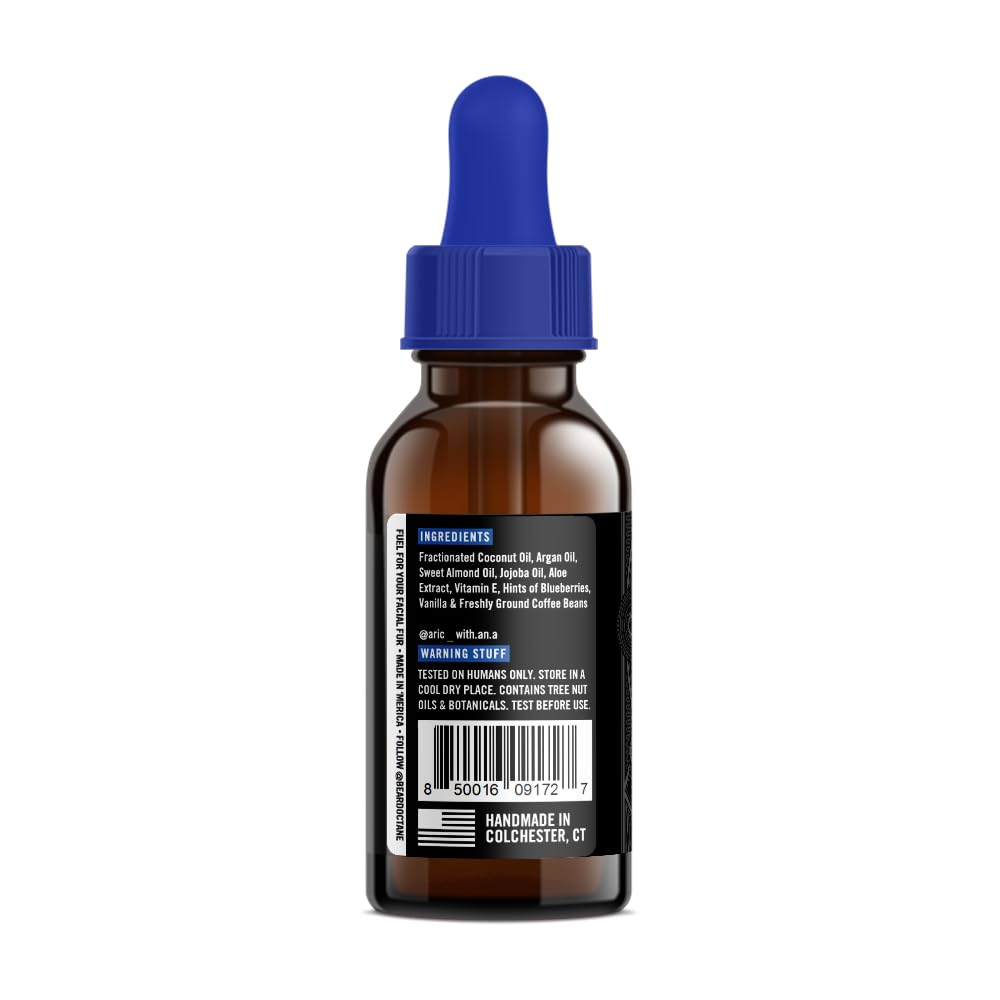 Beard Octane: Nitro - Natural Beard Oil w/Argan Oil - 1 Oz - Promotes Healthy Softer Beards - Made in USA - Premium Handcrafted Beard Care