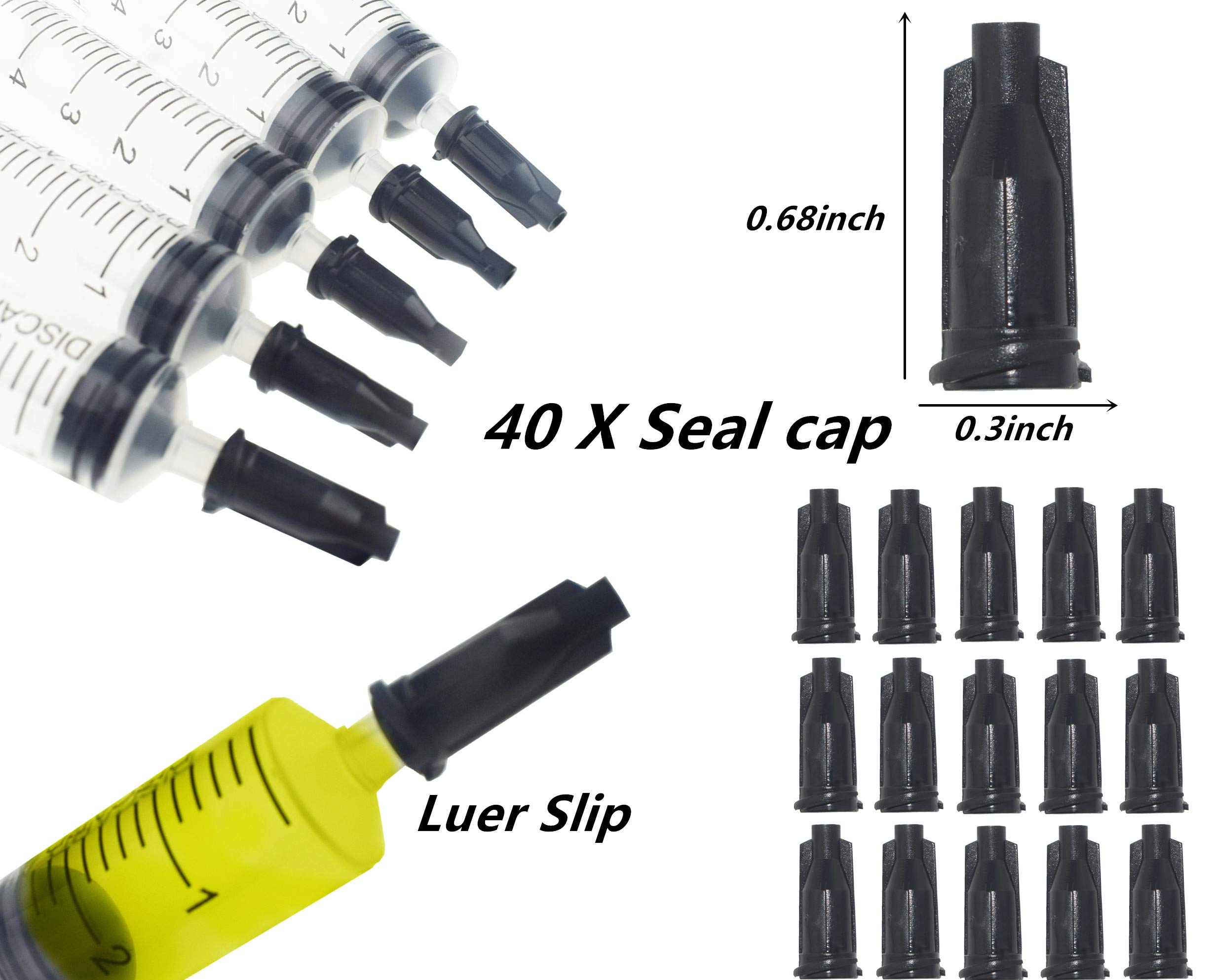 40 Pack 5ML Plastic Syringe Luer Slip with Cap, Great for Measuring, Refilling Watering and Pets Feeding(Not-sterile) (5ML)