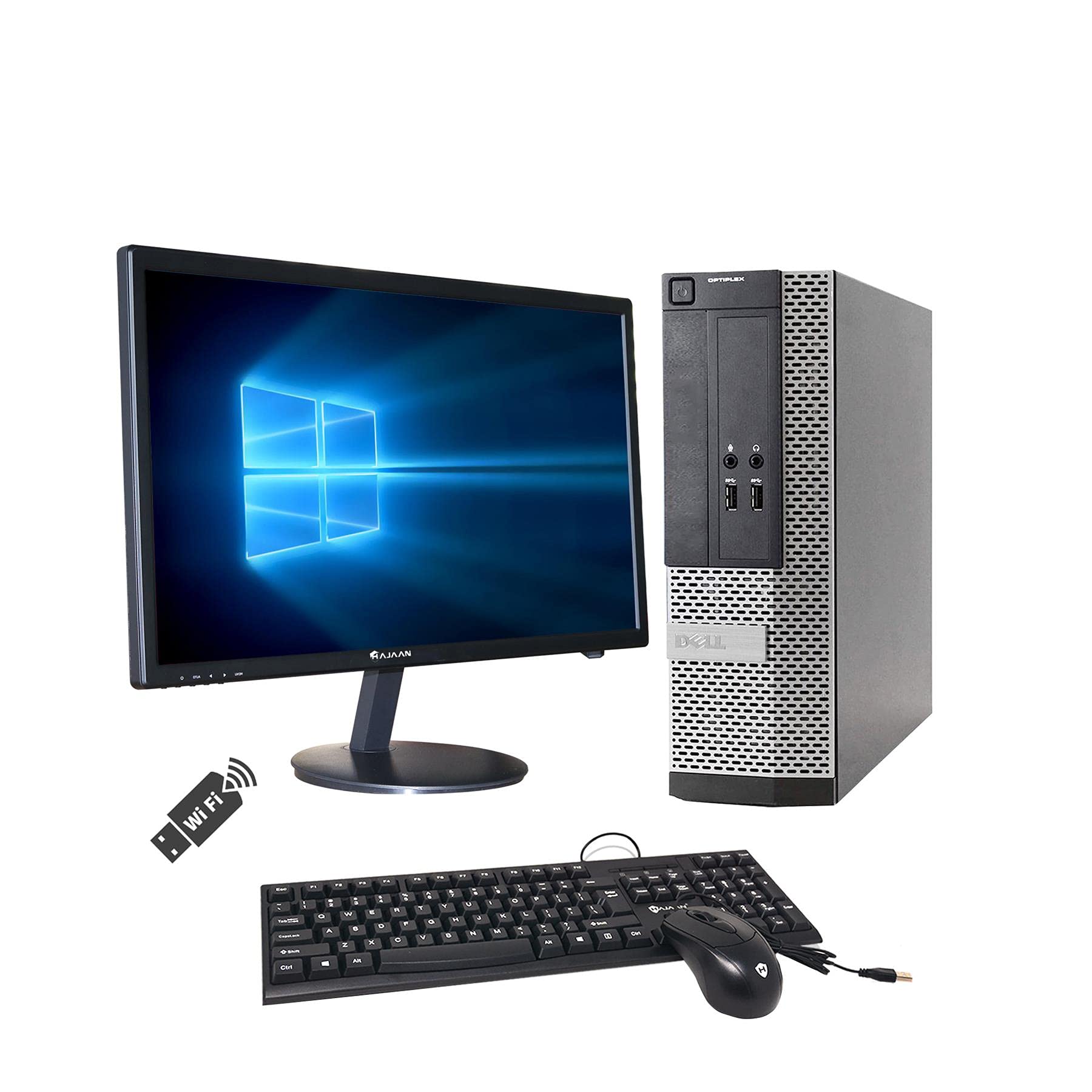 Dell Optiplex 3020 Business High Performance Desktop Computer PC with 24-inch Monitor (Intel Core i5 up to 3.6 GHz, 16GB DDR3, 1TB SSD, Wi-Fi, DP Port, VGA, USB 3.0 Windows 10 Home 64-bit) (Renewed)