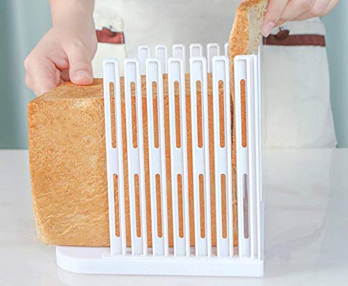 Bread Slicer&Bread Knife Hovico Bread/Bake/Bread Slicer Cutter, Compact Foldable Bread Sandwich Toast Bread Slicer,Simple,Easy to Clean,Safe Materials,Mold,Handy