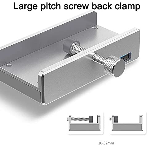 SHYPT Aluminum 4 Port Multifunctional USB 3.0 Clip-Type USB C HUB for Desktop Laptop Clip Range
