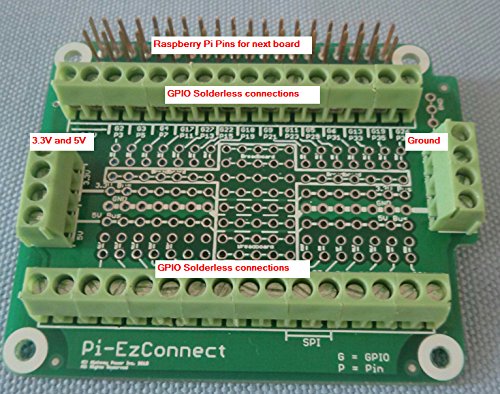 Alchemy Power Inc. Pi-EzConnect. Raspberry Pi 4, Pi 3 etc GPIO Connector. A HAT to Connect GPIOs and sensors to Raspberry a Pi