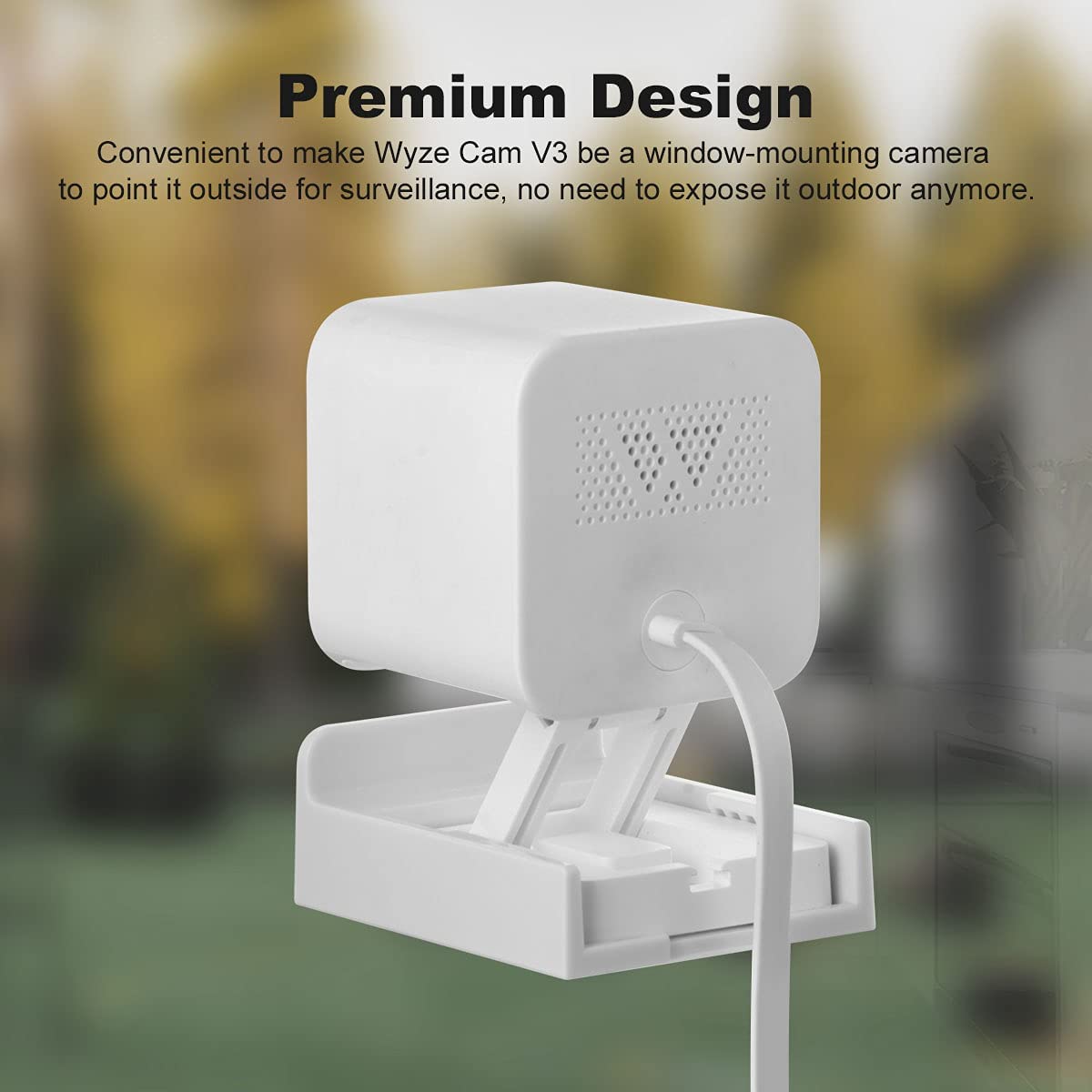 LANMU Window Mount Comaptible with Wyze Cam V3, Screwless Mount, Strong Adhesive Mounting Bracket, Damage-Free