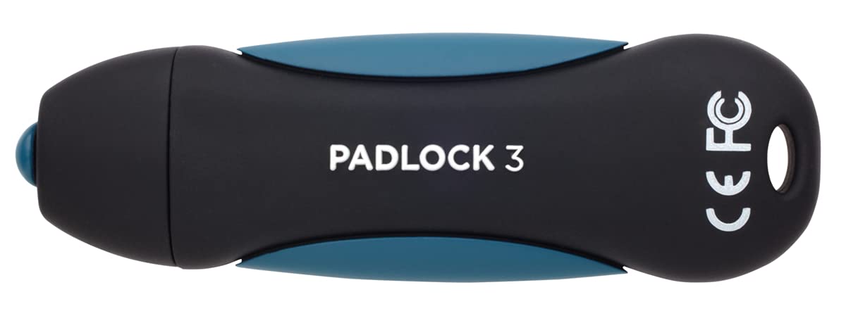 Corsair Flash Padlock® 3 128GB Secure USB 3.0 Flash Drive with Key, Black