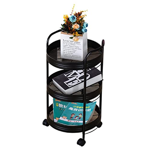 BHVXW 3 Layer Movable Kitchen Storage Rack Carbon Steel Bathroom Shelf with Wheels Space Saving Trolley Tools (Color : D, Size : 1pcs)