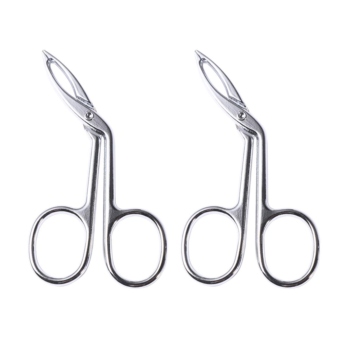 Beaupretty Eyebrow Tweezers, Scissors Shaped Eyebrow Slant Tip Tweezers Clip, Eyebrow Clip Tweezers for Lady Girls Women 2 pcs