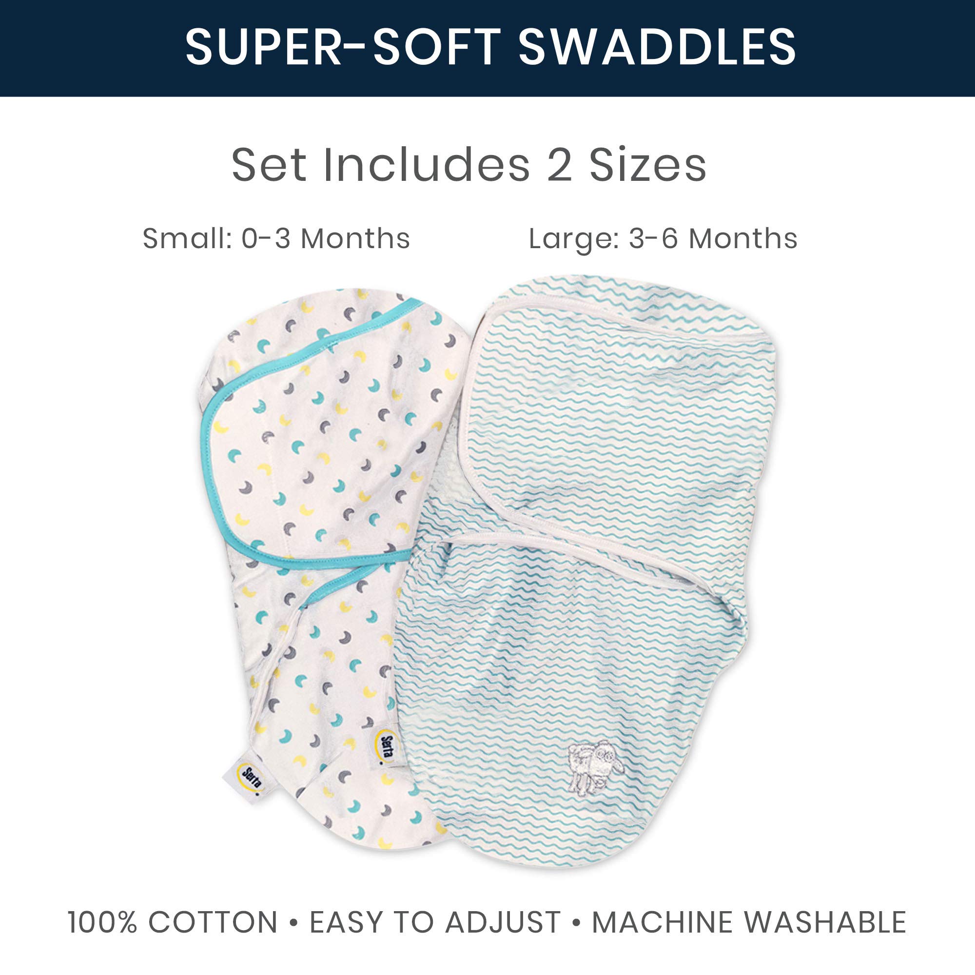 Serta 9-Piece Nursery-in-a-Box Newborn Baby Gift Set for Boys and Girls – Set Includes 2 Swaddles, Changing Pad, 2 Changing Pad Covers, 2 Crib Sheets, Crib Mattress Pad and Crib Wedge, White/Grey
