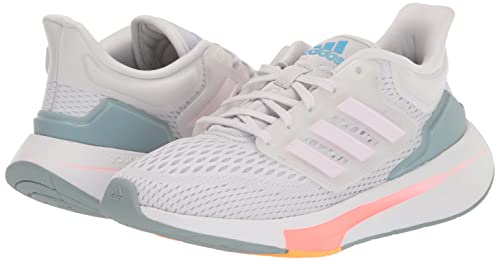 adidas Women's EQ21 Running Shoe, Dash Grey/Almost Pink/Acid Red, 8.5