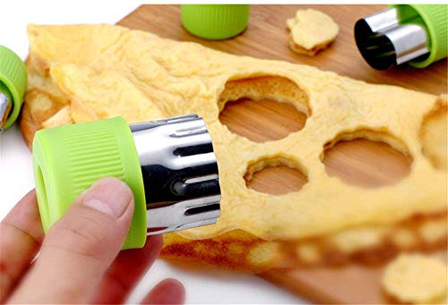 12 Pcs Stainless Steel Cookie & Vegetable & Fruit Cutters Shapes Sets, Mini Cookie Stamp Mold, Sandwich Cutters for Kids Baking+10 pcs Cute Cartoon Animals Food Picks and Forks Color Random