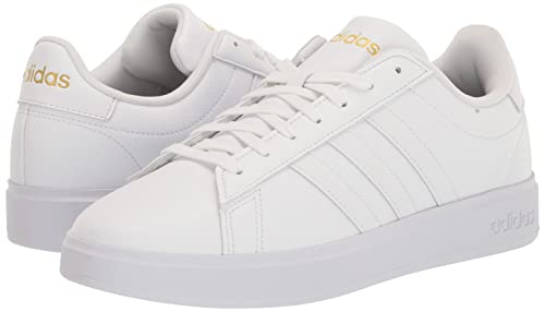 adidas Women's Grand Court 2.0 Tennis Shoe, FTWR White/FTWR White/Gold Metallic, 8.5