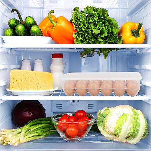 Begale 4-Pack Clear Plastic Egg Storage Holder, Egg Holder Case For Refrigerator