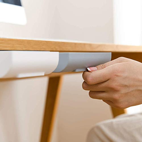 FOOF KOVIIOL Under Desk Drawer,Slide Out Small Attachment Standing Desk Hidden Self Adhesive Stick Drawer Desk Pencil Drawer Organizer And Storage For Desktop 2 Pack