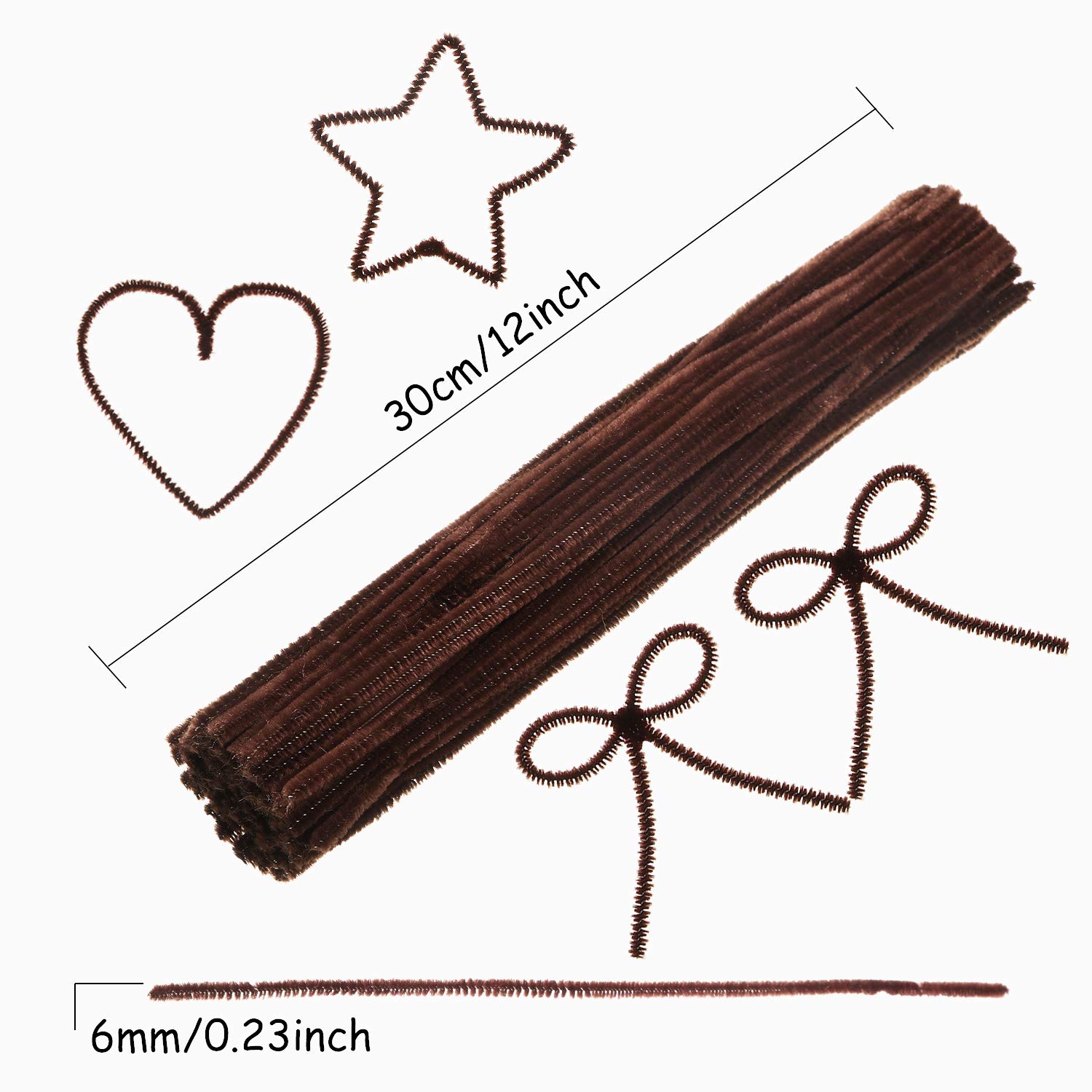 400 Pieces Pipe Cleaners Jumbo Chenille Stem Fluffy Chenille Stem for DIY Art Craft (Red)