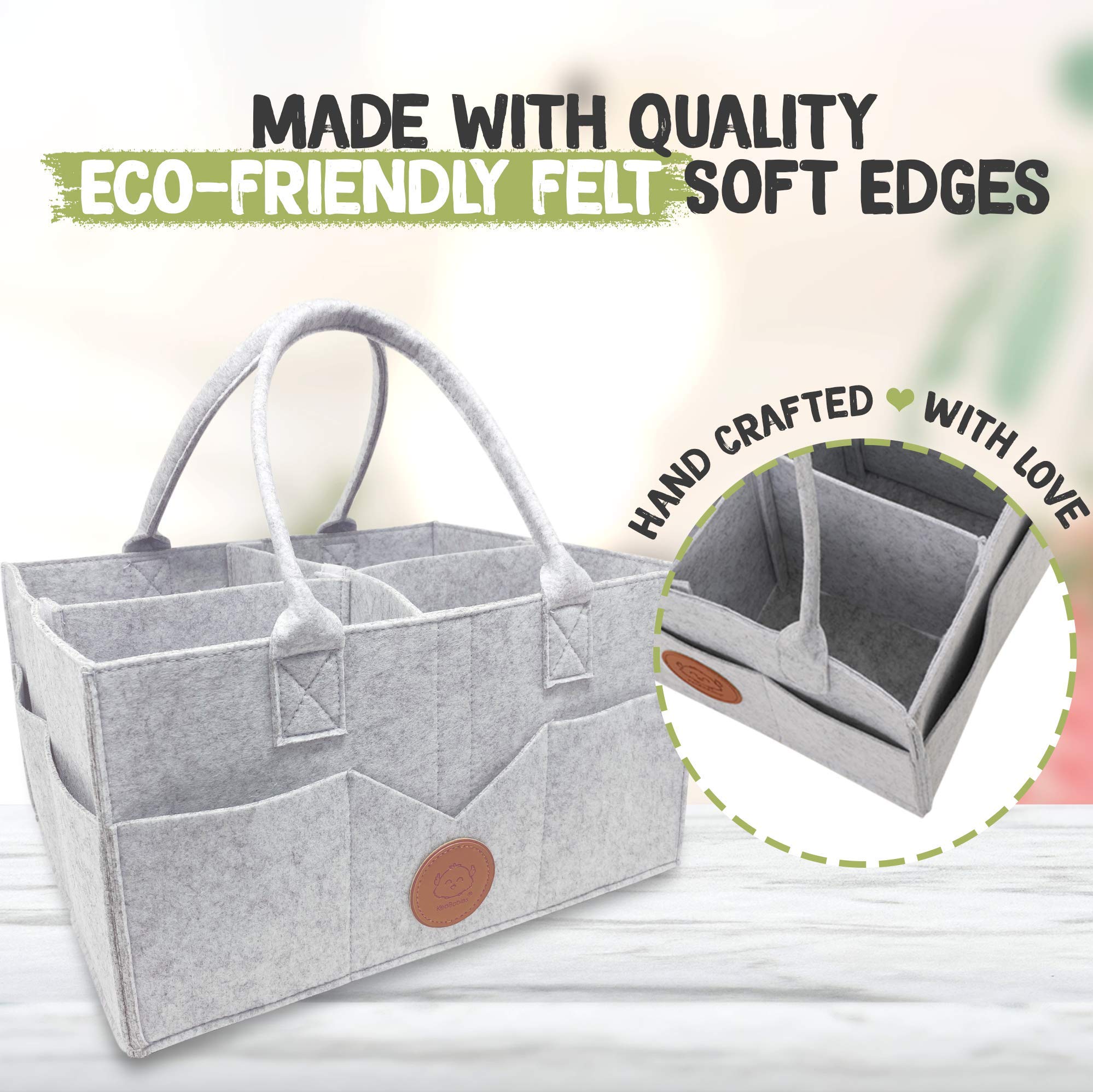 Large Shatterproof Baby Car Mirror and Baby Diaper Caddy Organizer Bundle - Travel Essentials