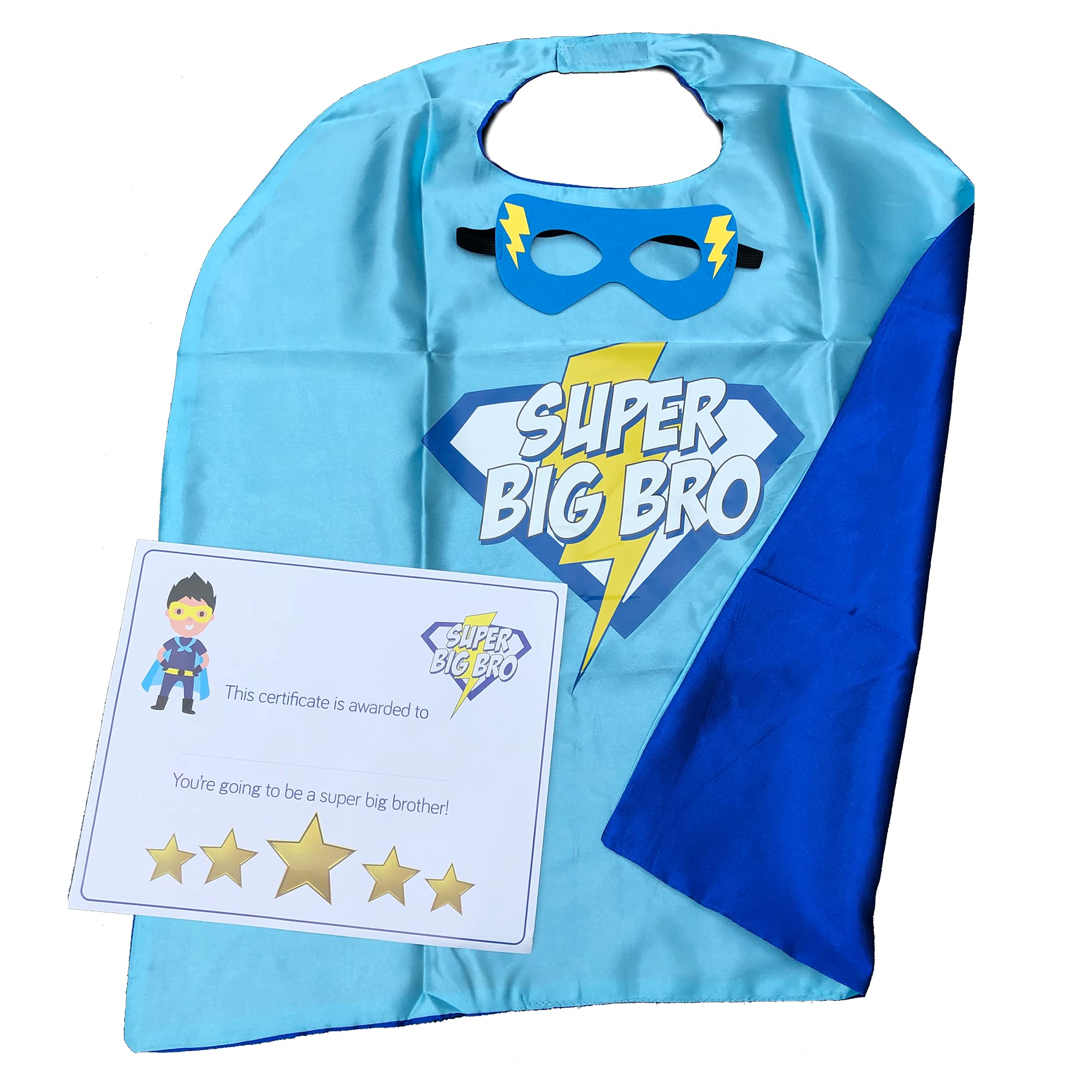 FUNNY PARTY PIECES Superhero Sibling Inspirational Cape And Mask Set Great For Those Little Role Models Expecting A Sibling (Brother)