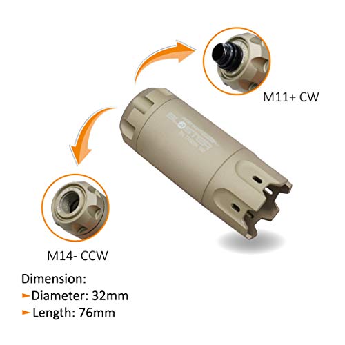 ACETECH-Blaster- Tan Color Muzzle Flame Tracer with M14- CCW and M11+ CW