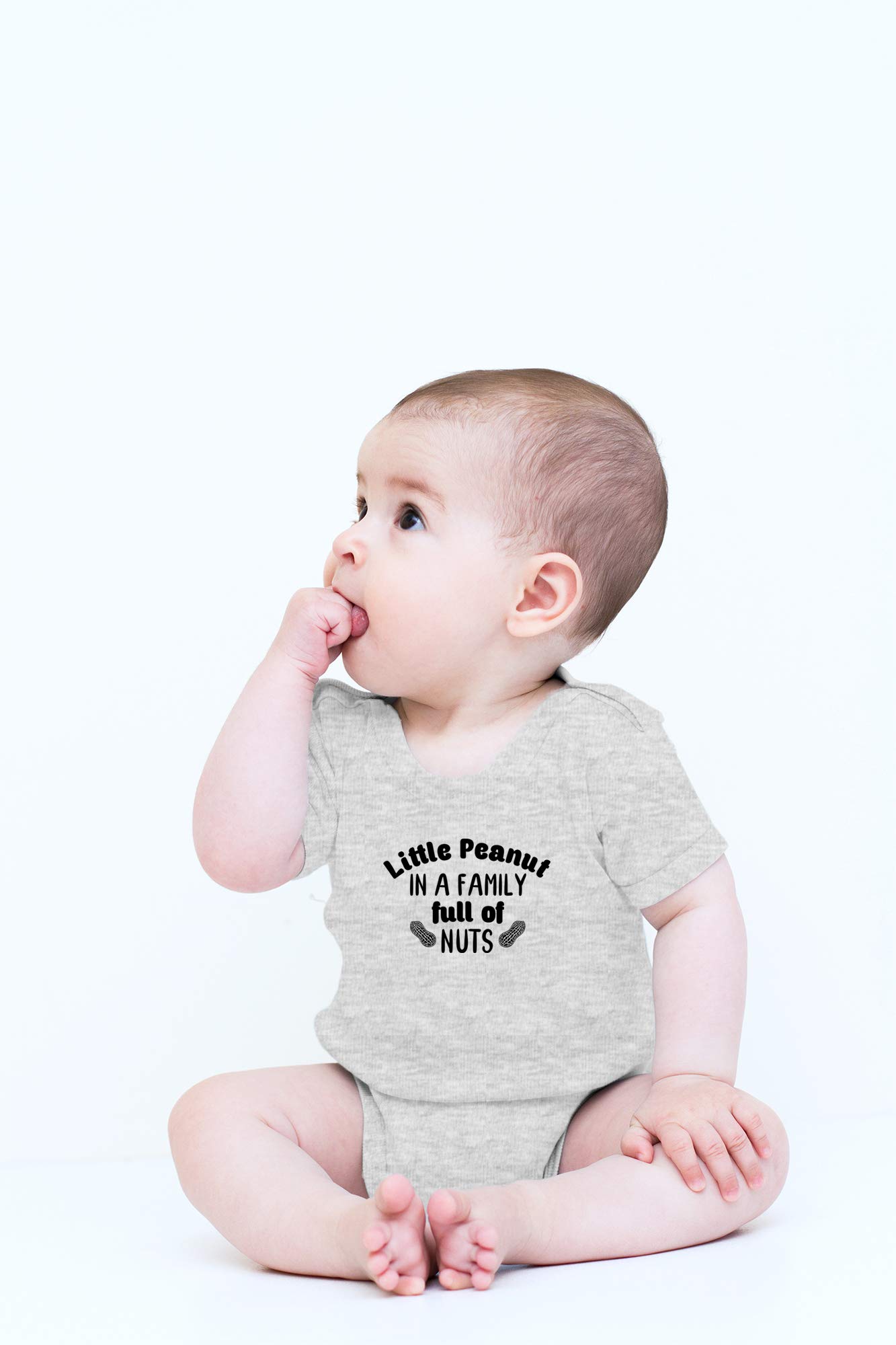 CBTwear Little Peanut Baby Bodysuit - Adorable Boy Girl Romper Clothing Funny Cute Infant Outfit Unisex (6 Months, Heather Grey)