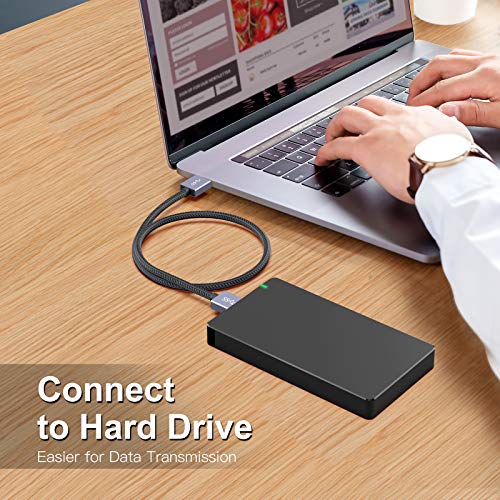 FXAVA USB to USB Cable, USB to USB Nylon Braided USB Male to Male for with Hard Drive Enclosures, DVD Player, Laptop Cool - 2FT