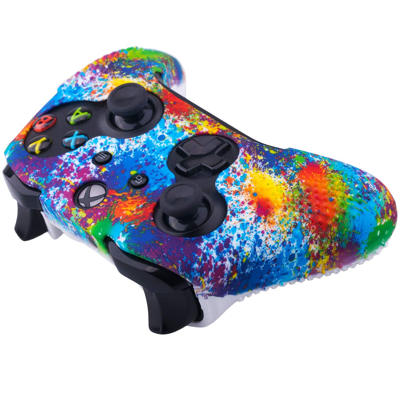 9CDeer Studded Protective Customize Transfer Printing Silicone Cover Skin Sleeve Case + 8 Thumb Grips Analog Caps for Xbox One/S/X Controller Paints Compatible with Official Stereo Headset
