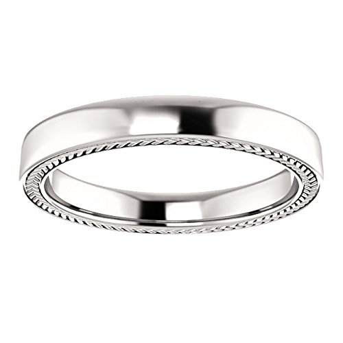 14K White Gold 3 mm Wheat Pattern Band Size 7 Wheat Pattern Band