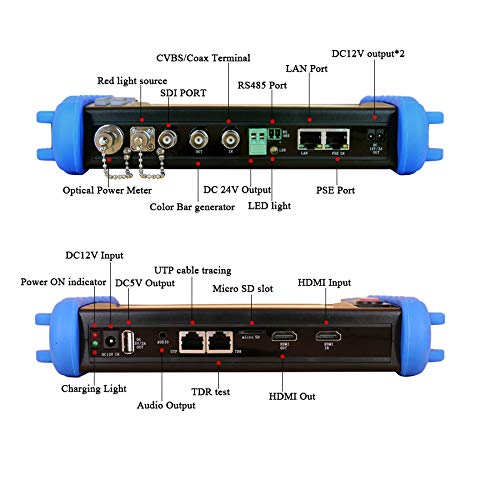 CCTV Tester Pro with 7 Inch Touch Screen-Support IP+Analog+TVI+CVI+AHD+SDI Camera Tester/HDMI-with Cable TDR/IP Discovery/OPM/VFL