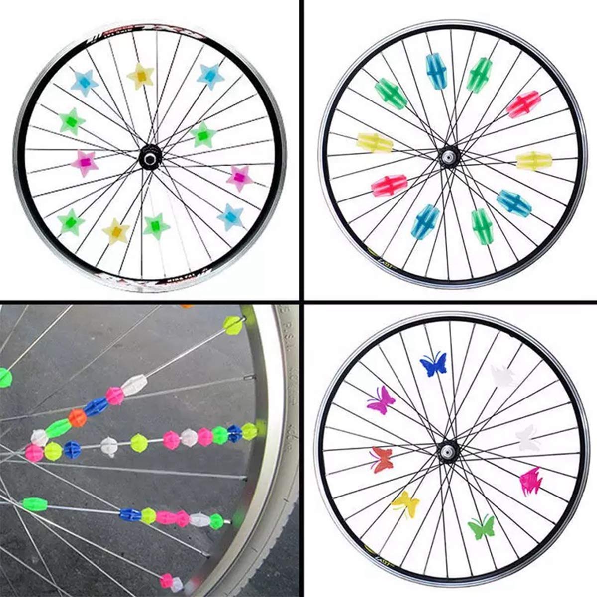 170 Pieces Bike Wheel Spokes Bicycle Spoke Beads Clip Kids Bike Decoration Accessories