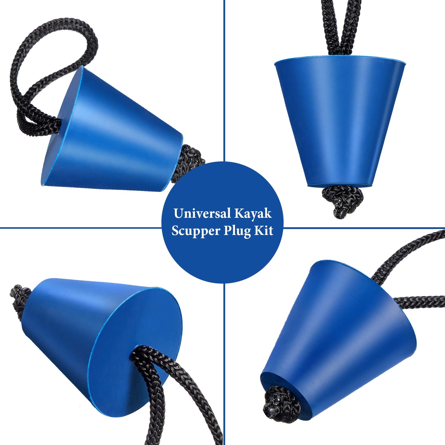 12 Packs Universal Kayak Scupper Plug Kit for Native Kayaks Wilderness Systems Kayaks Perception Kayaks and More (Black)