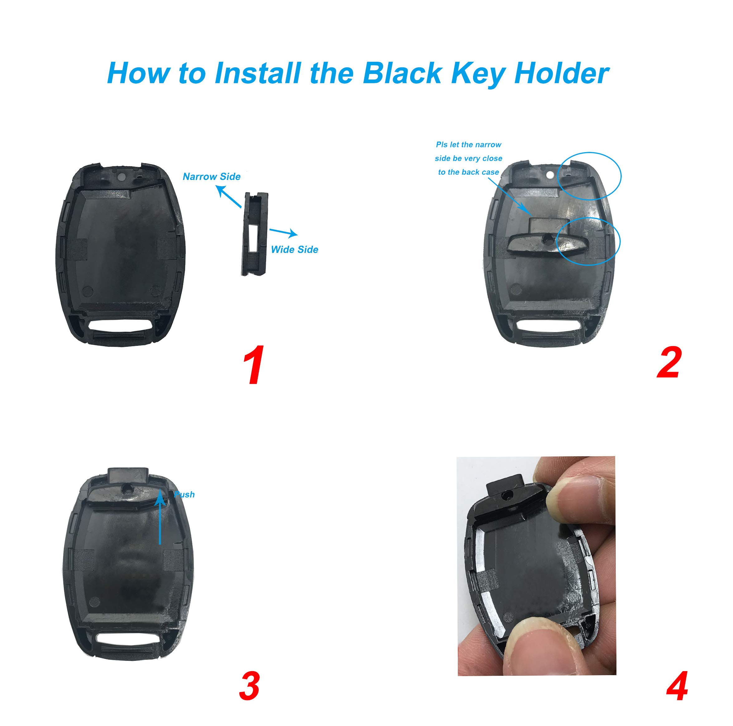 1pc Replacement Key Fob Shell Case Fit for Honda 2008-2012 Accord 2006-2013 Civic EX 2009-2015 Pilot 4 Buttons Keyless Entry Remote Car Key Fob Cover Housing Casing