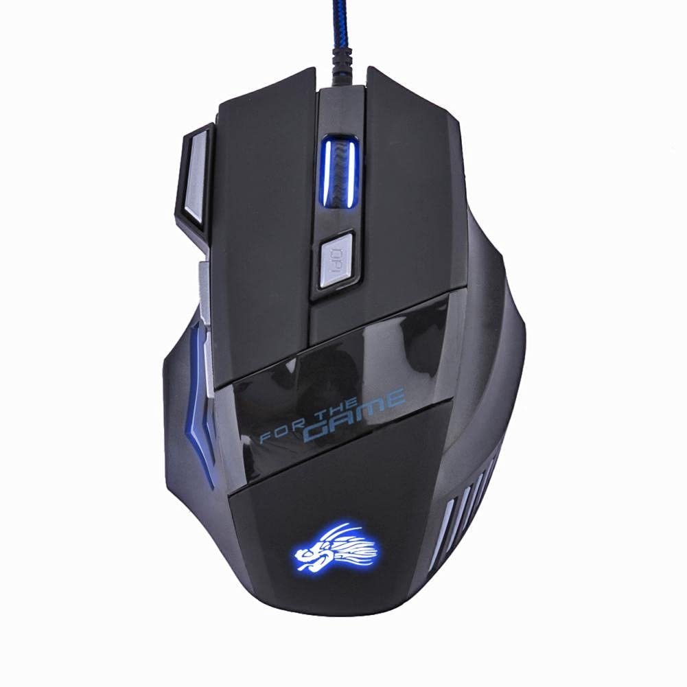 7 Button 5500 3200 DPI LED USB Computer Mouse For Gamer