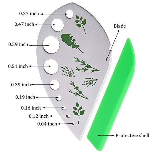 BENEKIY Scissors Herb Stripper Tools Kits 5-Blades Stainless Steel Scissors with Kitchen Herb Stripping Tool, Safe Cover, Cleaning Comb Multipurpose Kitchen Chopping Shear, Mincer