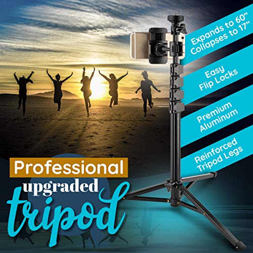 GearLight Ring Light - 10" Selfie Tripod Stand with LED Lights, Dual Phone Holders, Adjustable Height and Lighting for Recording, Makeup & Photography - Cute Room Decor Stuff & Gifts For Teen Girls