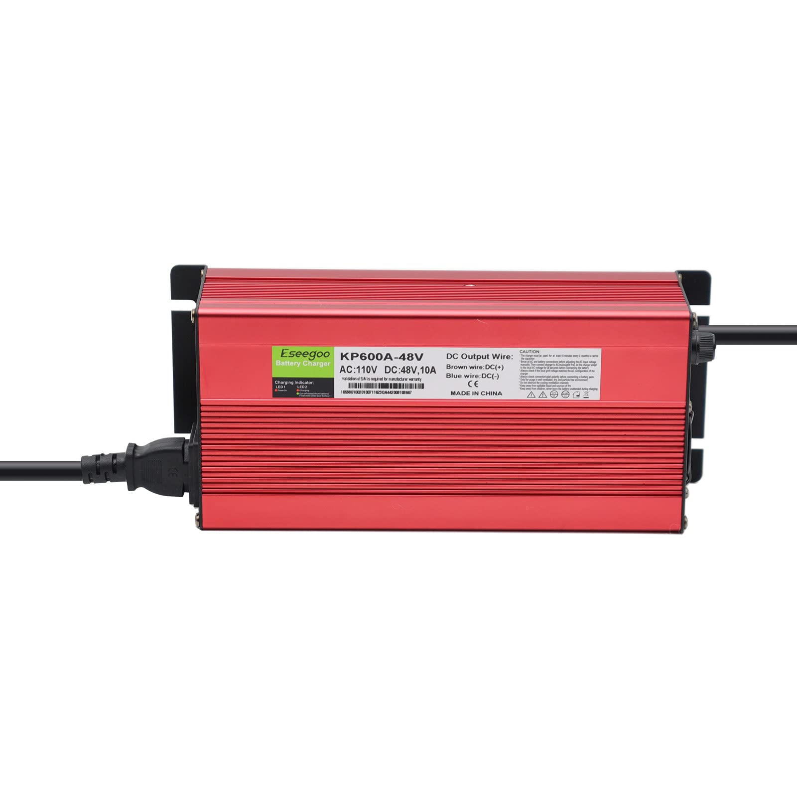 Eseegoo 48 Volt 10 AMP Battery Charger Compatible with EZGO RXV & TXT for 48 Volt Golf Carts with RXV Plug/ 3 Pin Triangle Style Plug