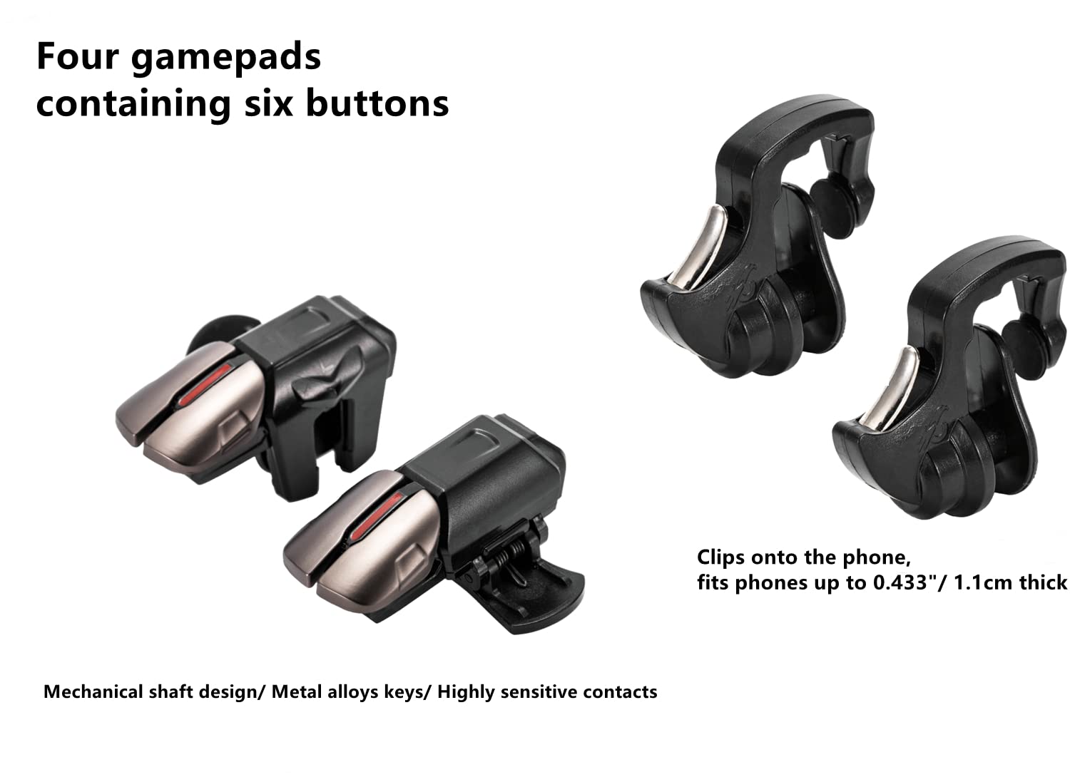 6 Trigger Mobile Game Controller for 6 Fingers Operation with Key Layout Diagram,Joystick Gamepad Compatible with PUBG/Fornite/Call of Duty/Rules of Survival/Knives Out