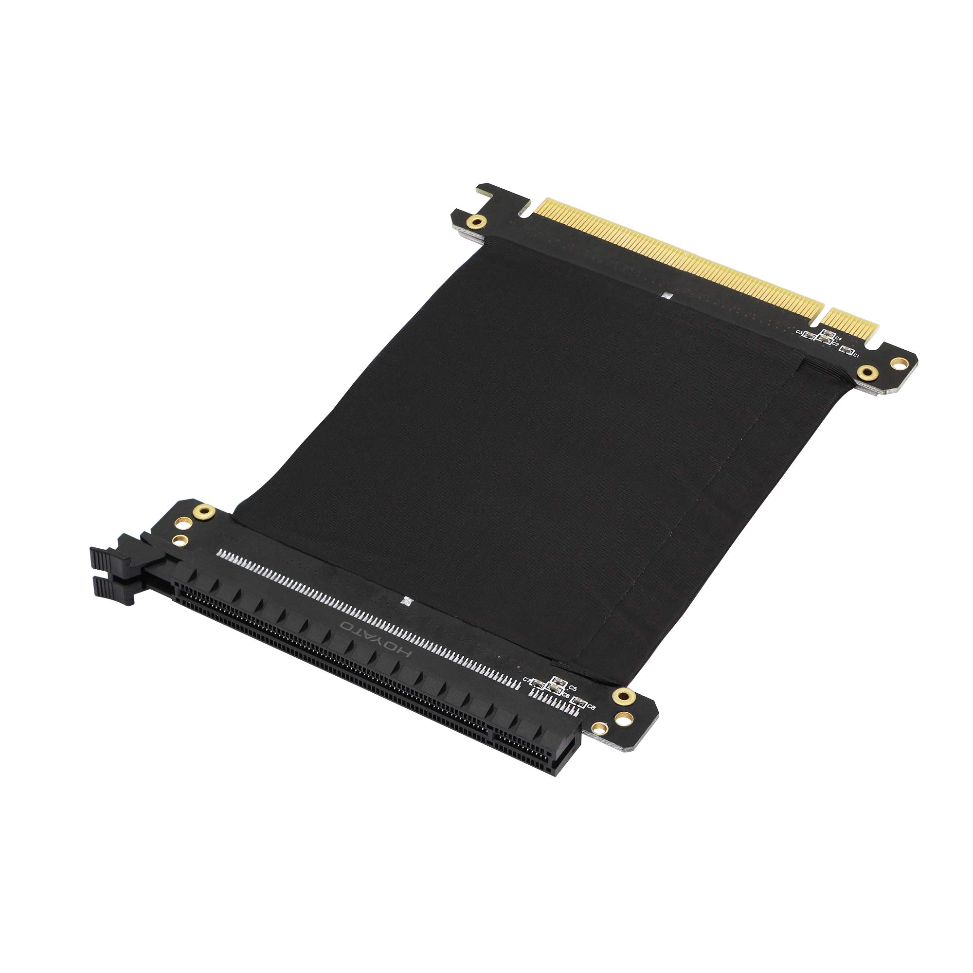 SinLoon PCI-E Express X16 Riser Extend Card PCIE 3.0 Cable Card Extension Port Adapter High Speed Riser Card Compatible with GTX RTX Series, Radeon Series Graphics Card (Balck 100mm)