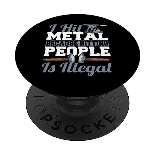 Anvil Forging Blacksmith I Hit Metal Forge PopSockets Swappable PopGrip