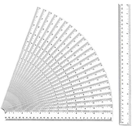 30 Pack Clear Plastic Ruler 12 Inch Flexible Ruler Straight Ruler With Inches and Metric for School Classroom Office